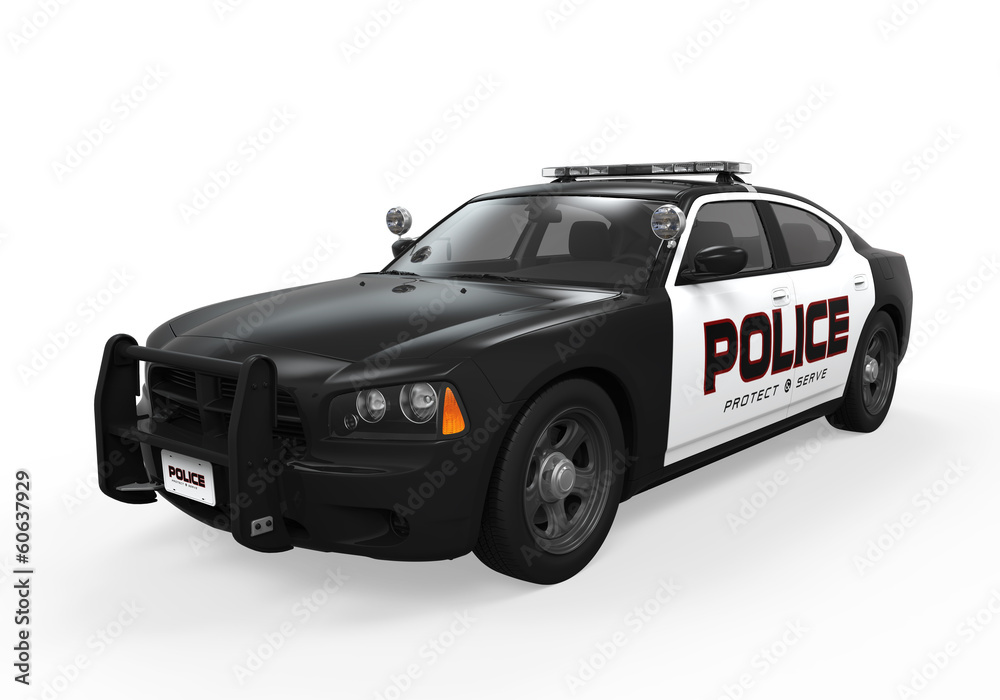 Police Car Isolated Stock Illustration | Adobe Stock