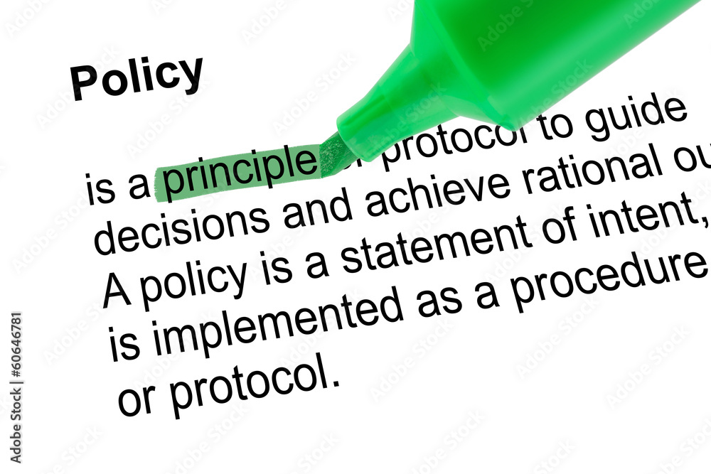 Highlighted word principle with green pen Stock Photo | Adobe Stock