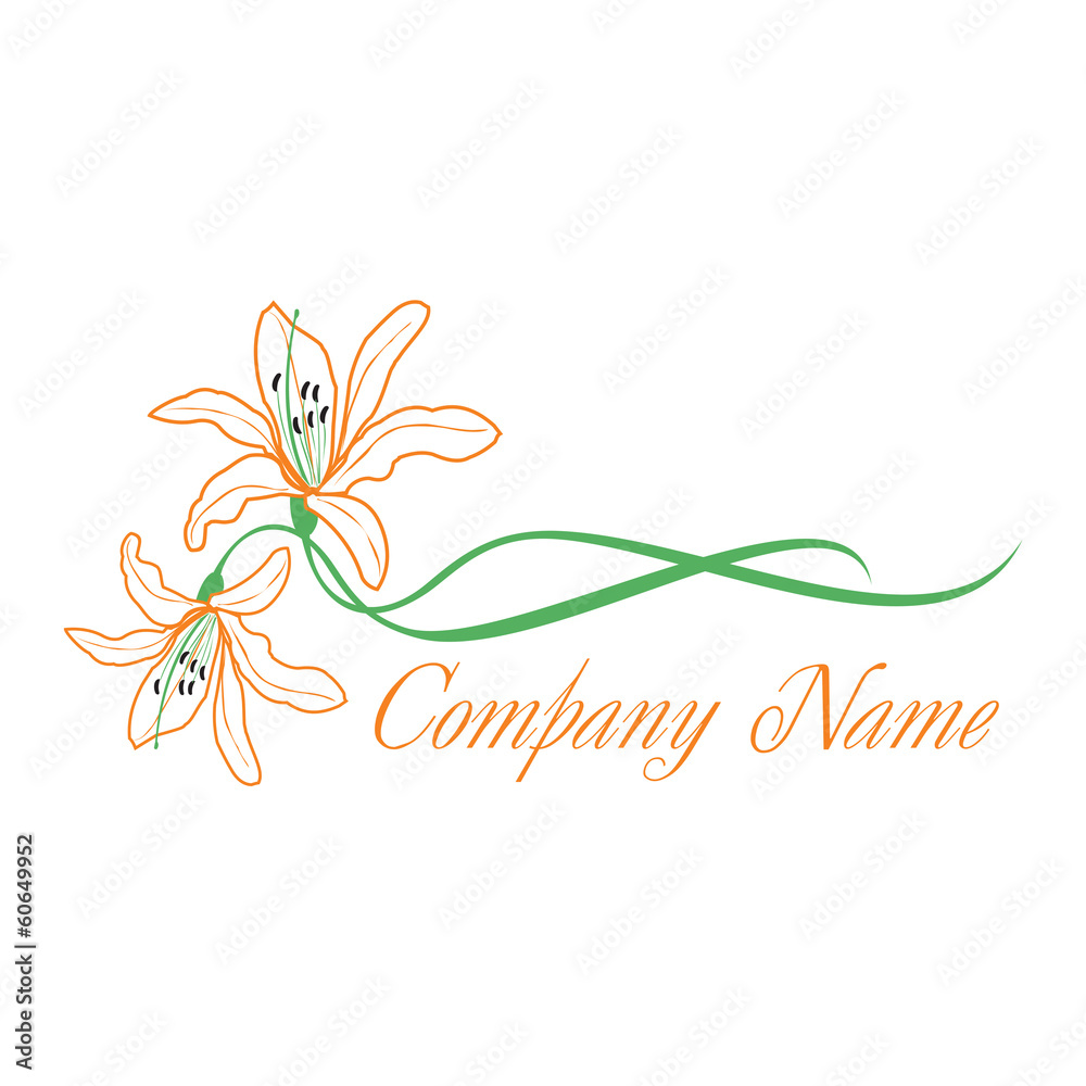 lily flowers logo Stock Vector | Adobe Stock