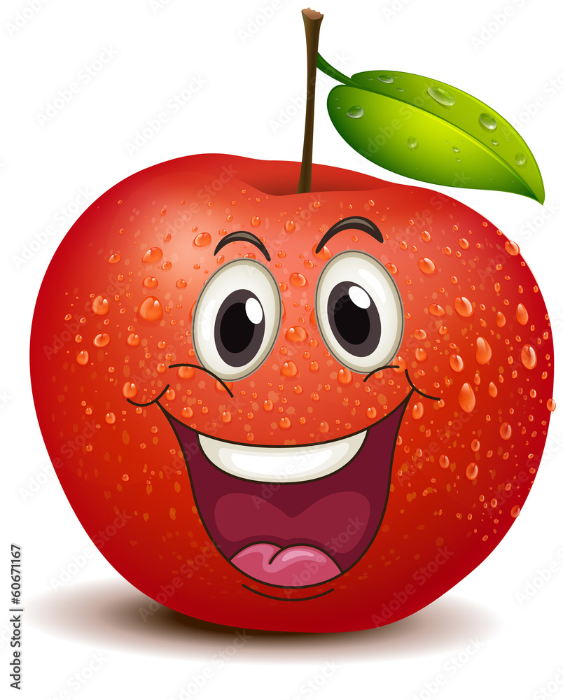 A smiling apple Stock Vector | Adobe Stock