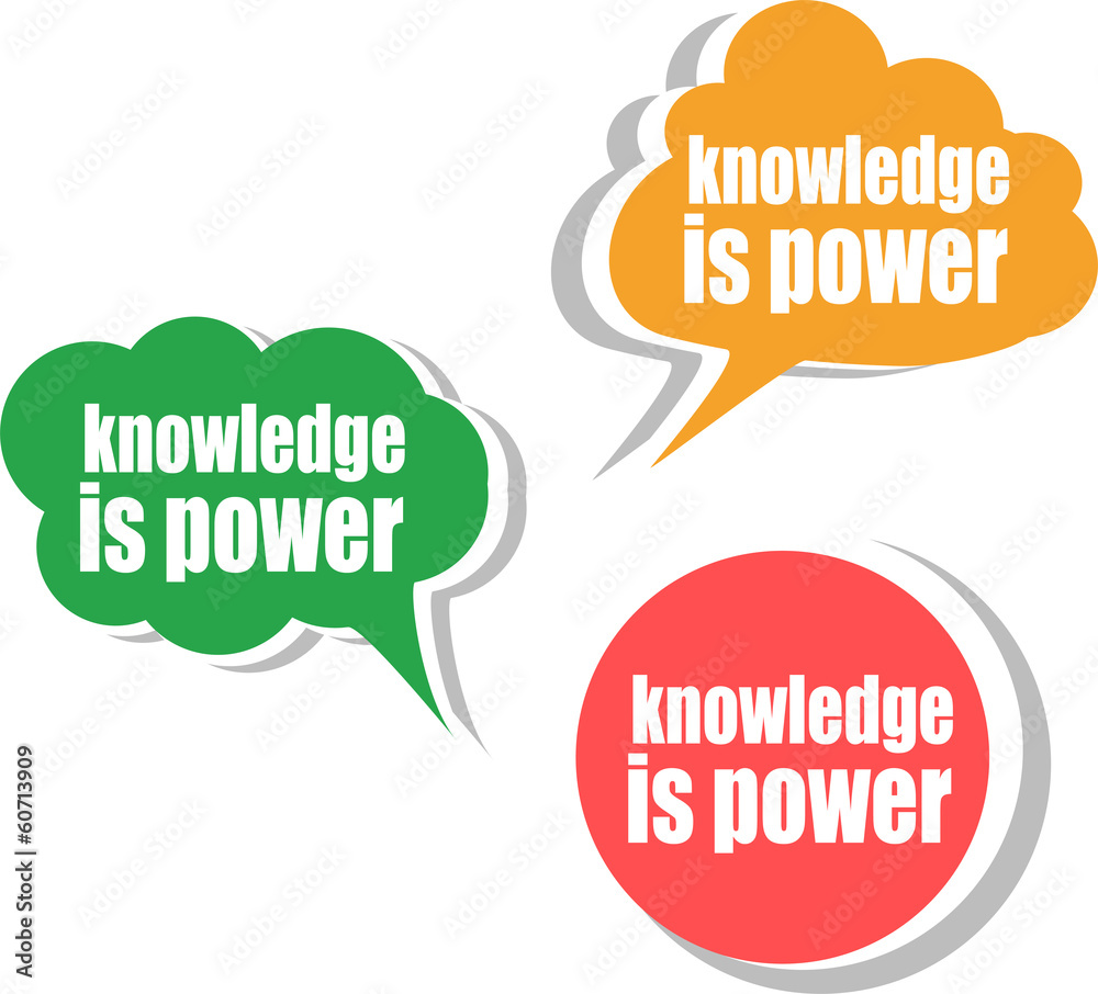 knowledge is power. Set of stickers, labels, tags. infographics Stock ...