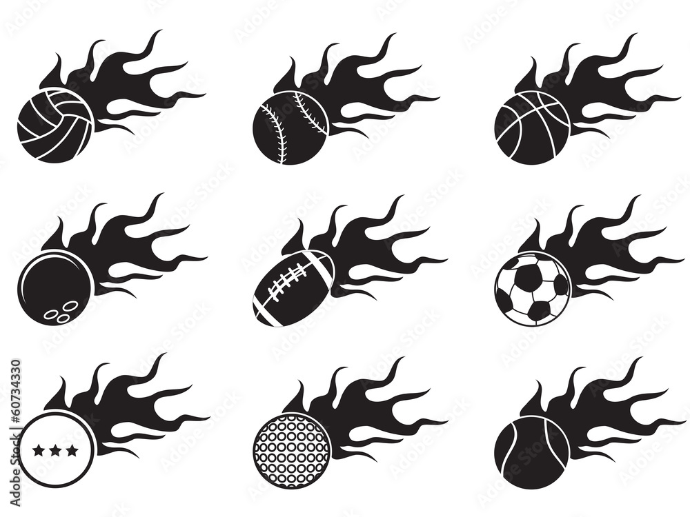 fire ball icons Stock Vector | Adobe Stock