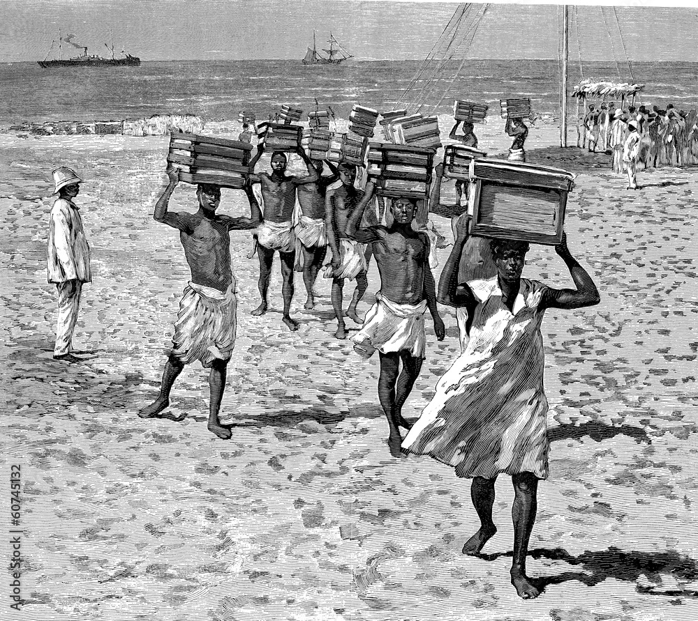 Slavery - Esclaves - Sklaven - 19th century Stock Illustration | Adobe ...