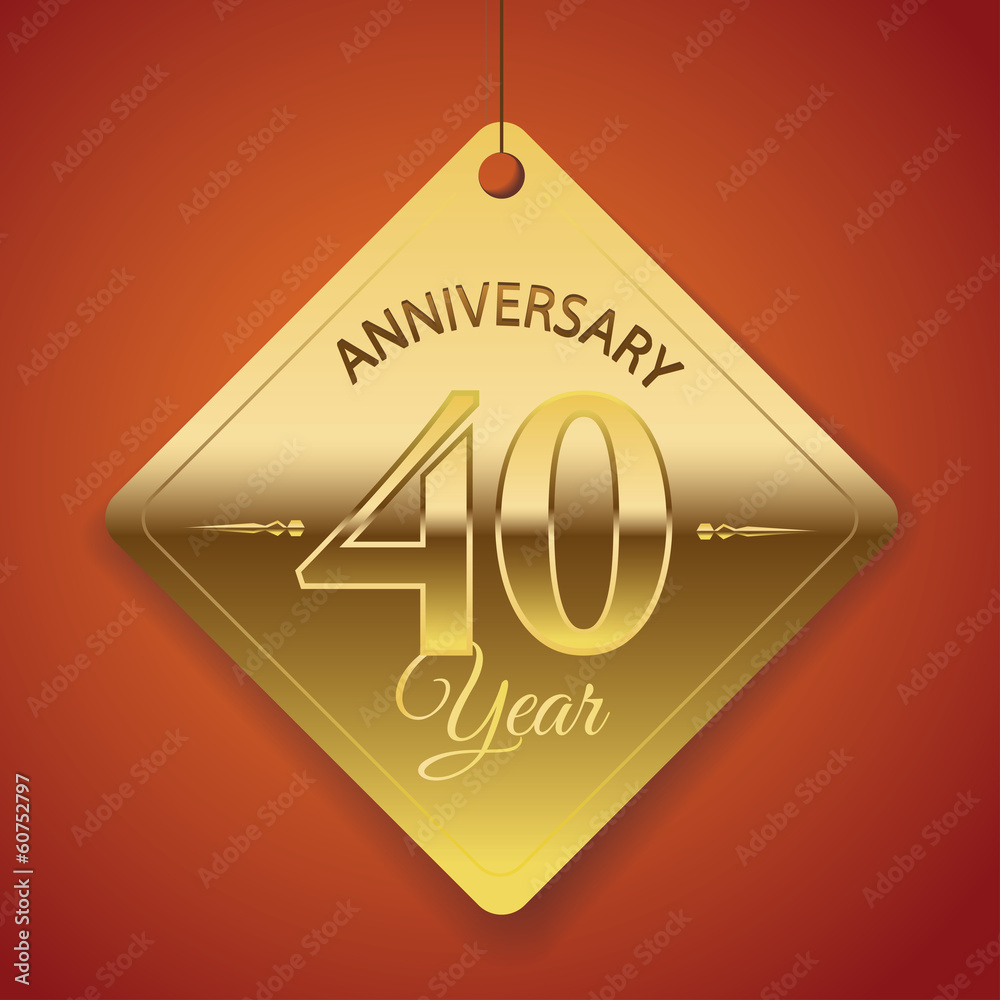 40th Anniversary poster / template/ tag design Vector Background Stock ...