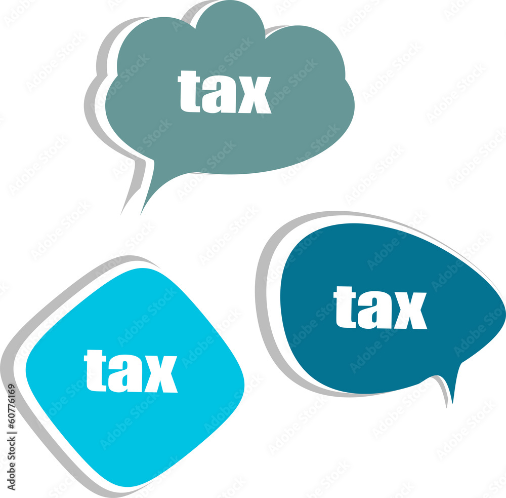 tax. Set of stickers, labels, tags. infographics Stock Illustration ...