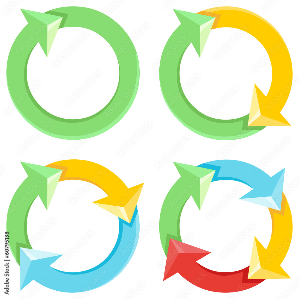 Vector Cycle of Colorful Arrows Stock Vector | Adobe Stock