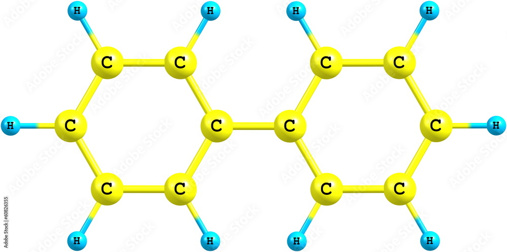 Biphenyl molecular structure on white background Stock Illustration ...