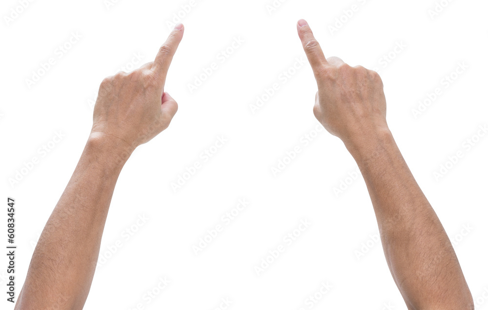 Hand pointing isolated on white background, clipping path Stock Photo ...