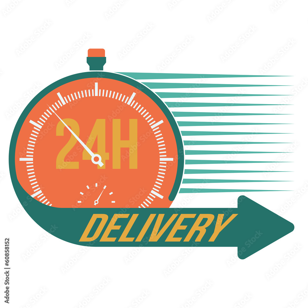 24 hour delivery and stop watch symbol, vector format Stock Vector ...