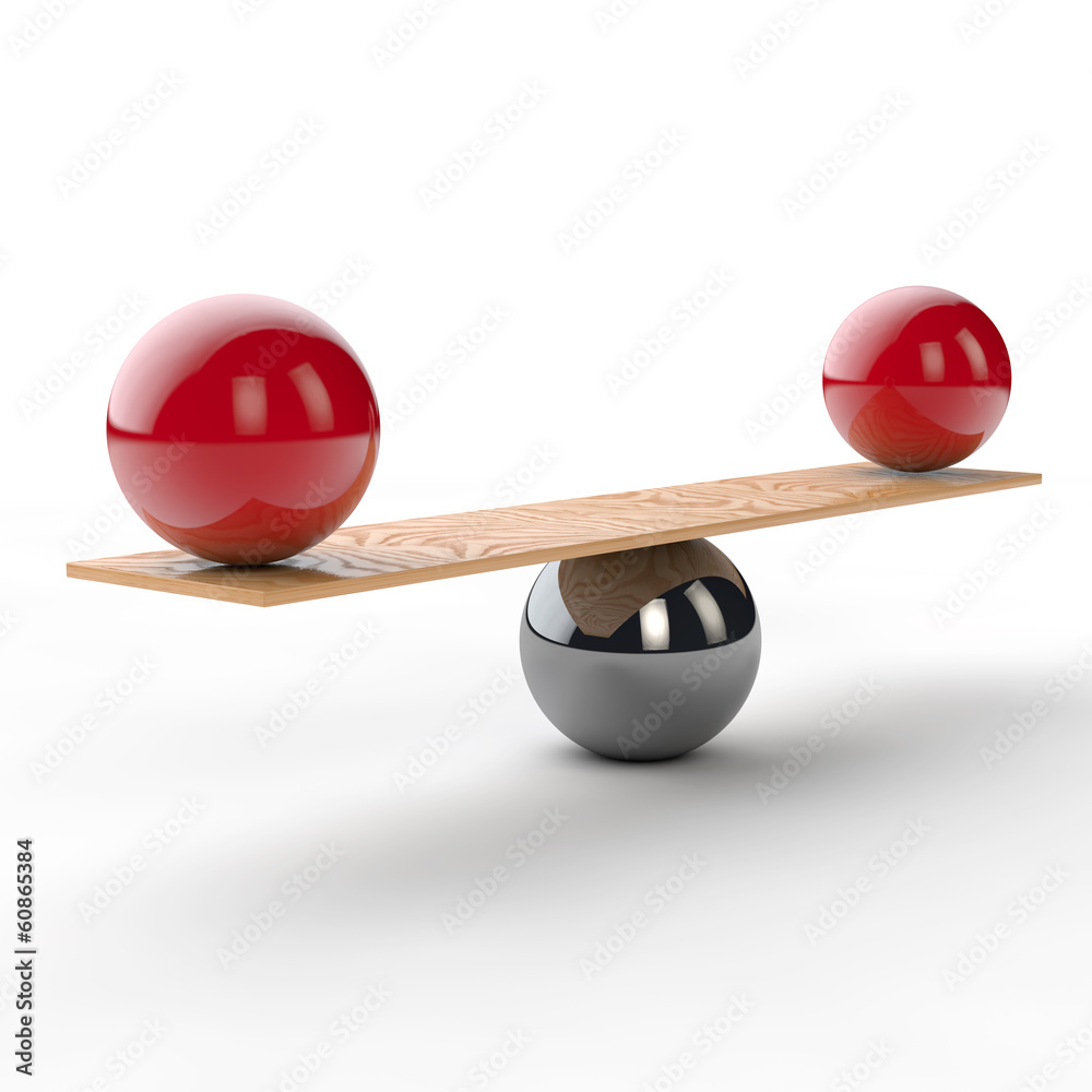 Gleichgewicht von Kugeln auf Wippe Stock Photo | Adobe Stock