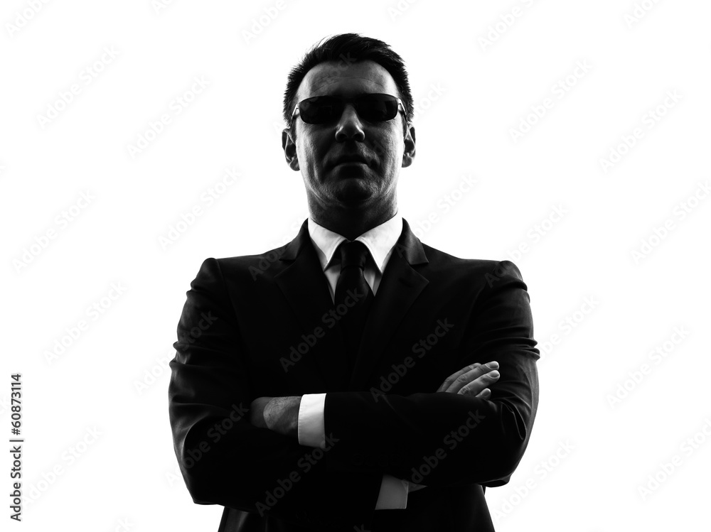 secret service security bodyguard agent man silhouette Stock Photo ...