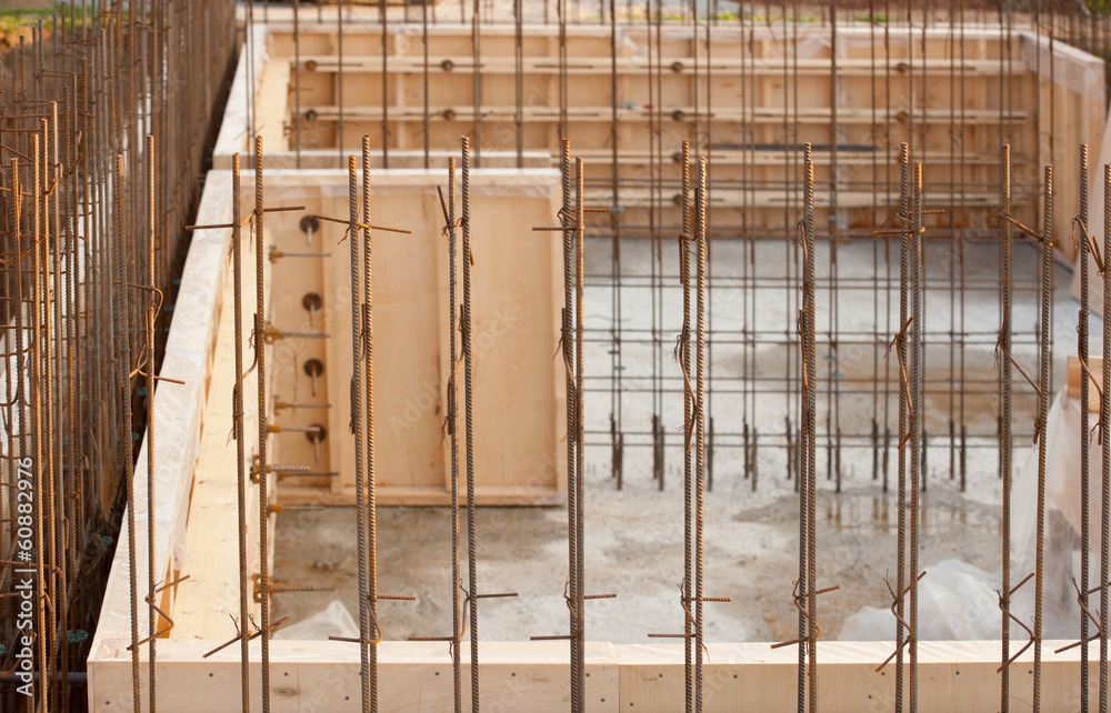 formwork for the concrete foundation, building site Stock Photo | Adobe ...