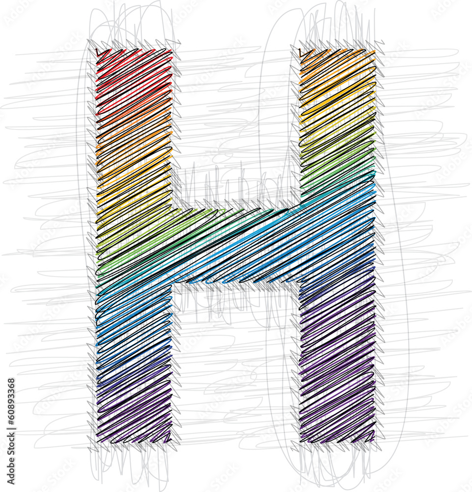 Hand draw font LETTER H Stock Vector | Adobe Stock
