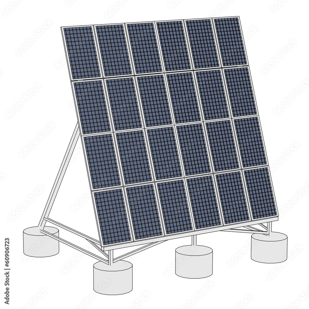 cartoon image of solar panel Stock Illustration | Adobe Stock