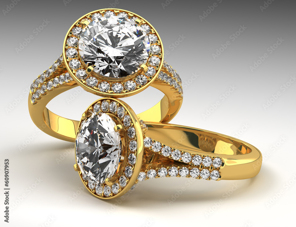 Two Diamond Rings Stock Illustration | Adobe Stock