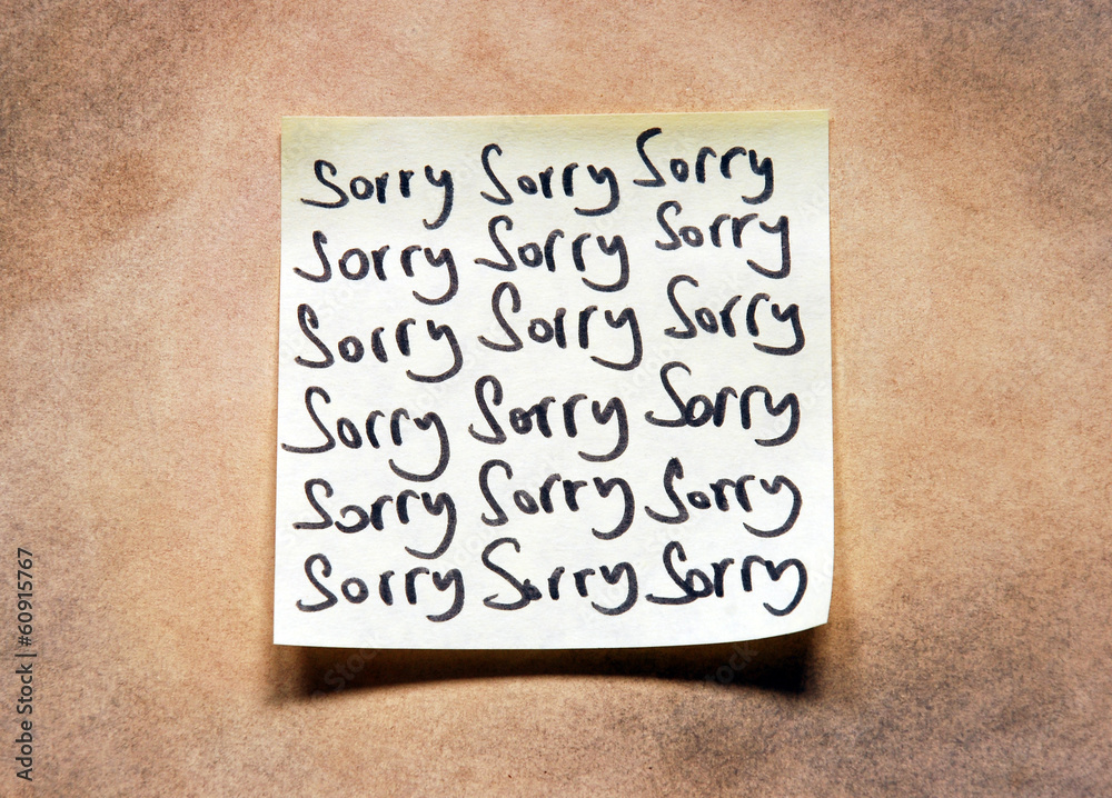 sorry note Stock Photo | Adobe Stock