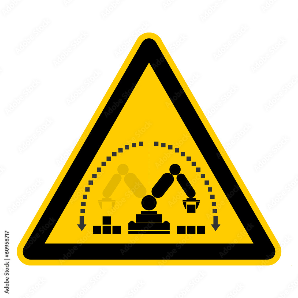 wso68 WarnSchildOrange - rws6 RobotWarningSign - english warning sign ...