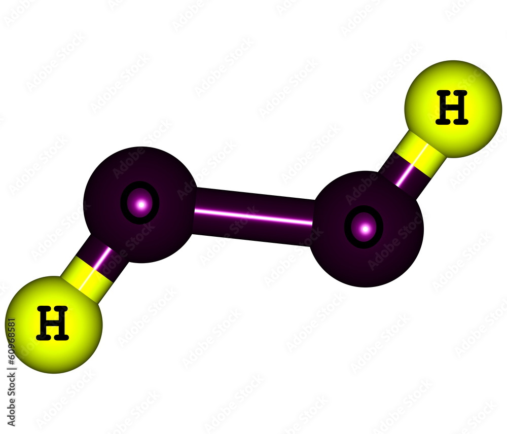 Hydrogen peroxide (H2O2) molecular structure isolated on white Stock ...
