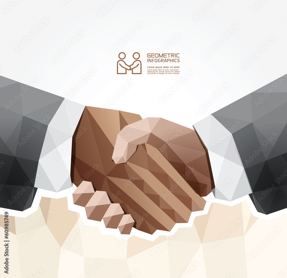Geometric Modern handshake Design / can be used for infographic Stock ...