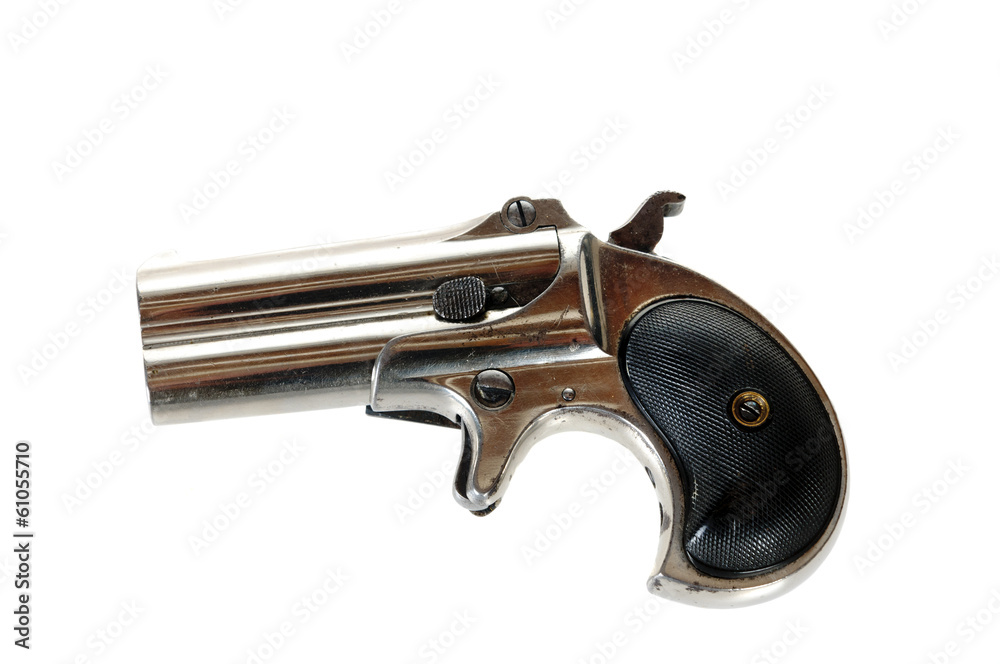 Antique derringer isolated over white Stock Photo | Adobe Stock