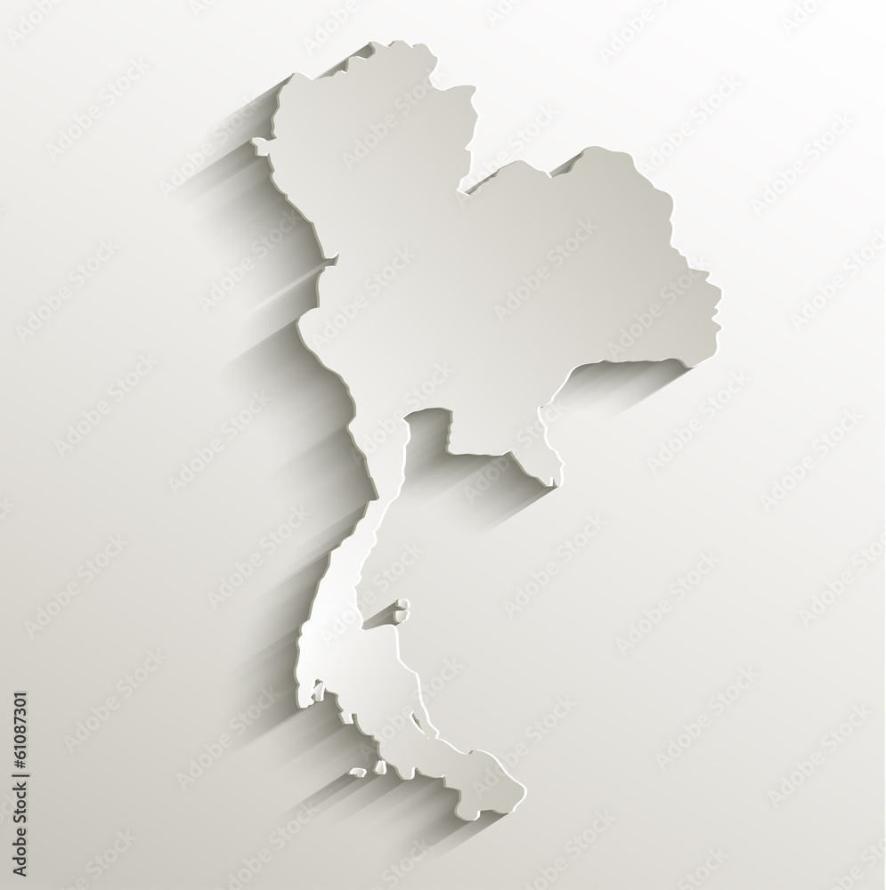 thailand map card paper 3D natural vector เวกเตอร์สต็อก | Adobe Stock