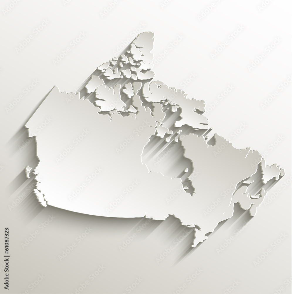 Canada map card paper 3D natural vector Stock Vector | Adobe Stock