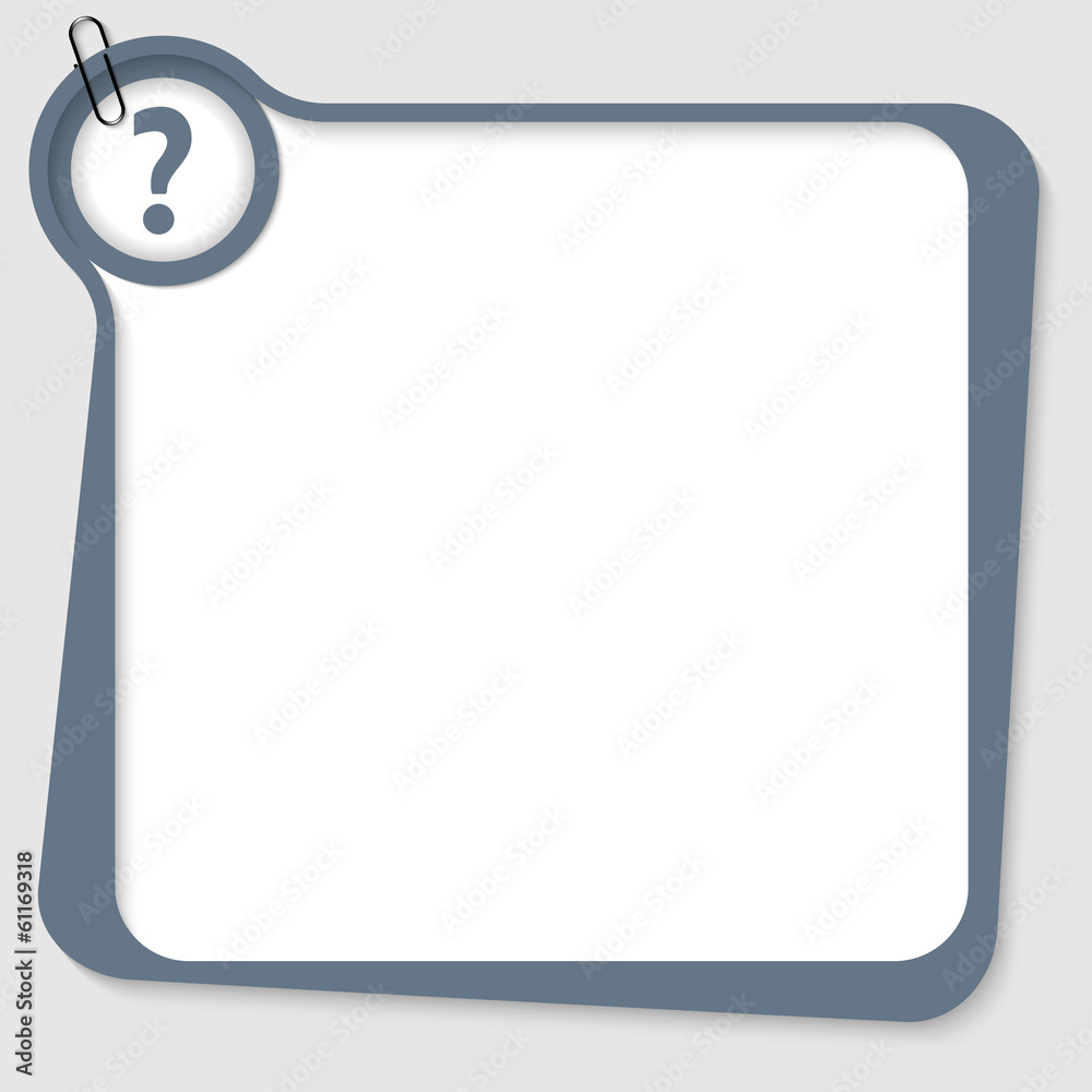 gray box with question mark and dark paper clip Stock Vector | Adobe Stock