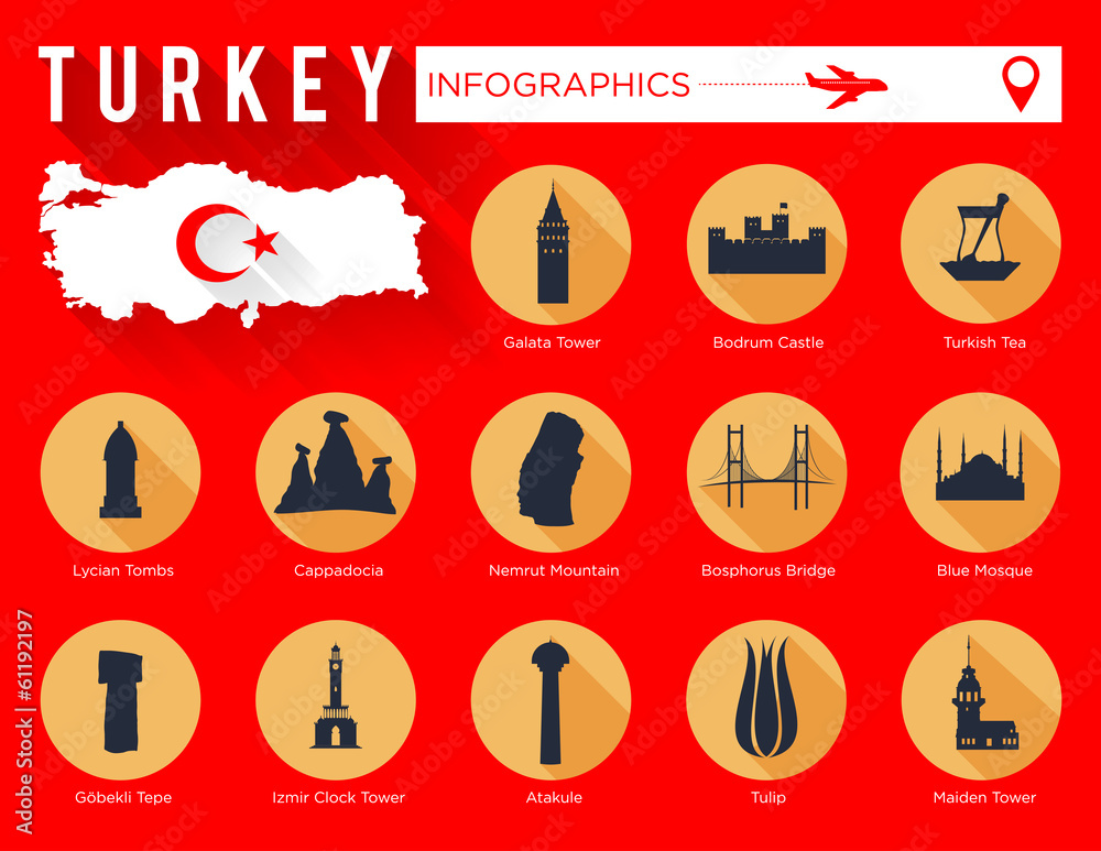 Landmarks of Turkey Infographic Design. Stock Vector | Adobe Stock