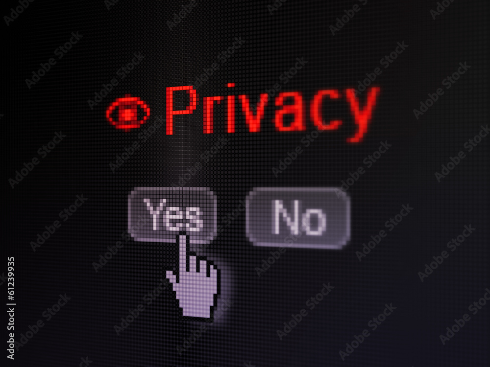 Safety concept: Eye icon and Privacy on digital computer screen Stock ...