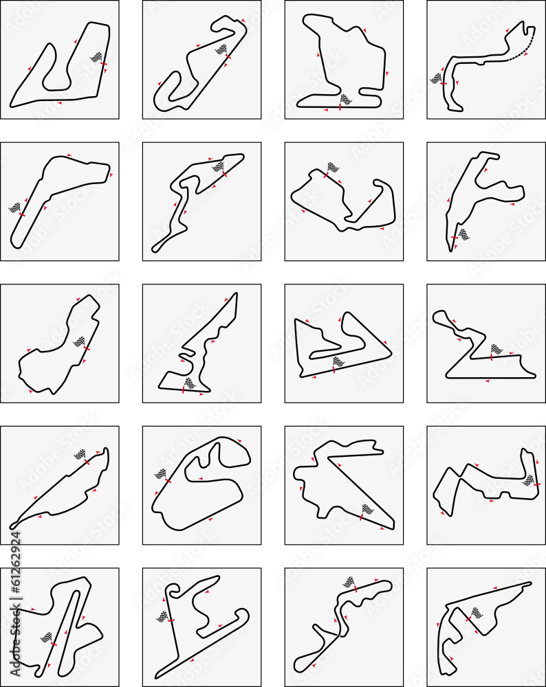 Rennstrecken Karte Stock Vector | Adobe Stock