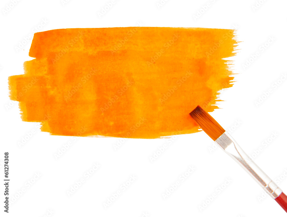 Orange paint strokes isolated on white, vector illustration Stock Photo ...