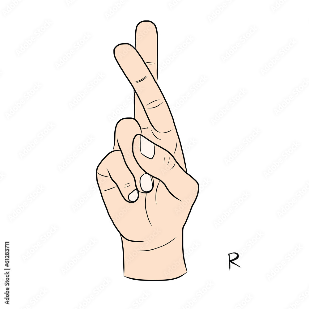 Sign language and the alphabet,The Letter r Stock Vector | Adobe Stock