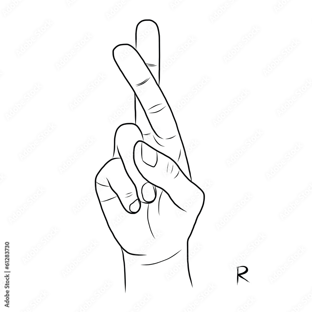 Sign language and the alphabet,The Letter r Stock Vector | Adobe Stock
