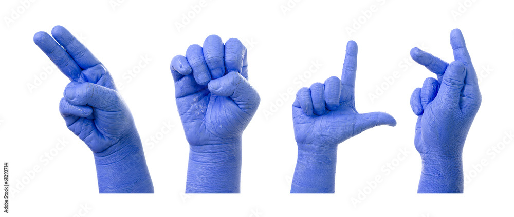 Little Finger Spelling the Alphabet in American Sign Language Stock ...