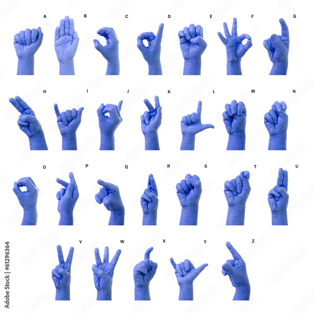 Little Finger Spelling the Alphabet in American Sign Language (A Stock ...