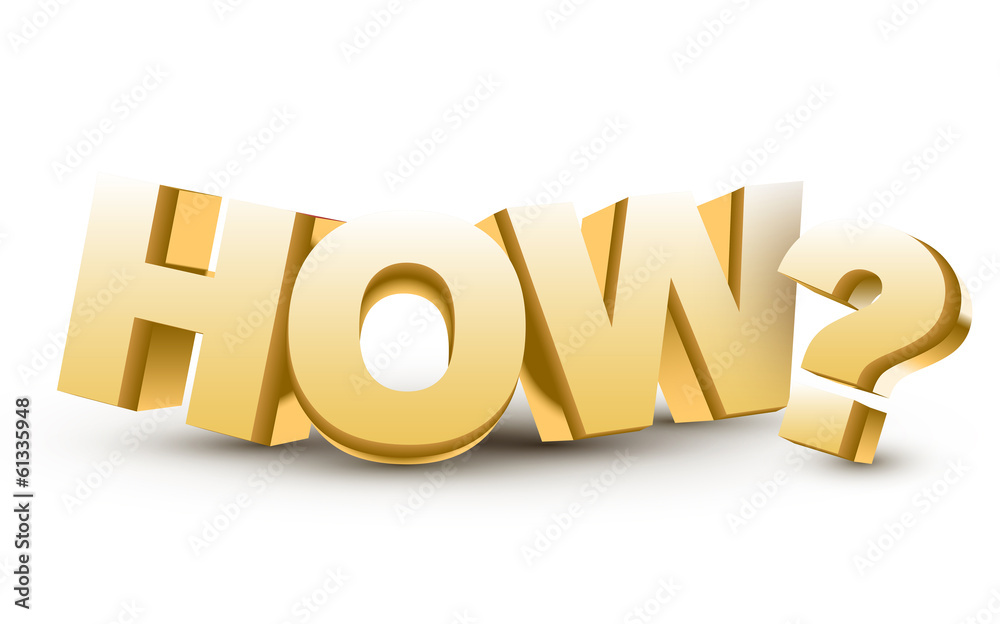 The word How and question mark in 3d red letters Stock Vector | Adobe Stock