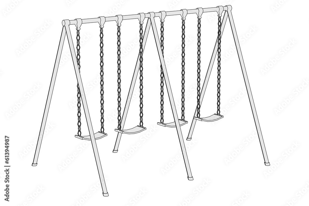 cartoon image of swing (playground) Stock Illustration | Adobe Stock