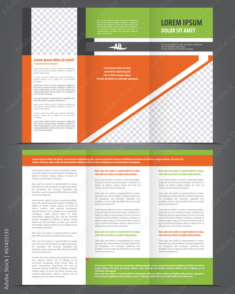 Vector empty trifold brochure template design Stock Vector | Adobe Stock