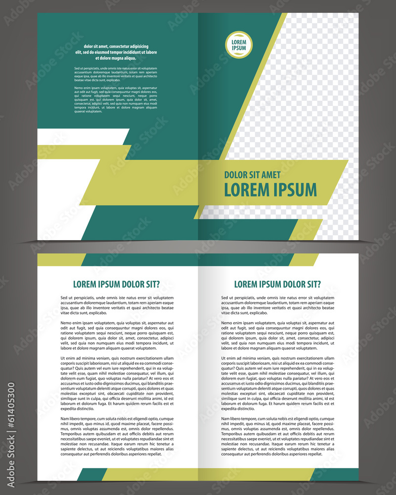 Vector empty brochure template design with green elements Stock Vector ...