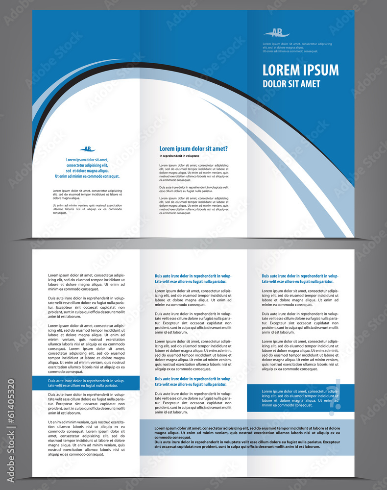Vector empty trifold brochure template design Stock Vector | Adobe Stock