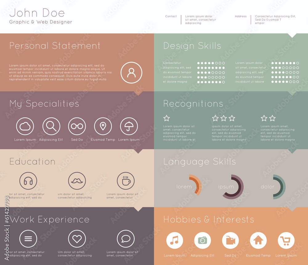 Simple vector template for you resume Stock Vector | Adobe Stock