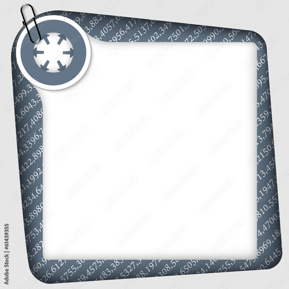 vector frame for inserting text with texture of numbers and arro Stock ...