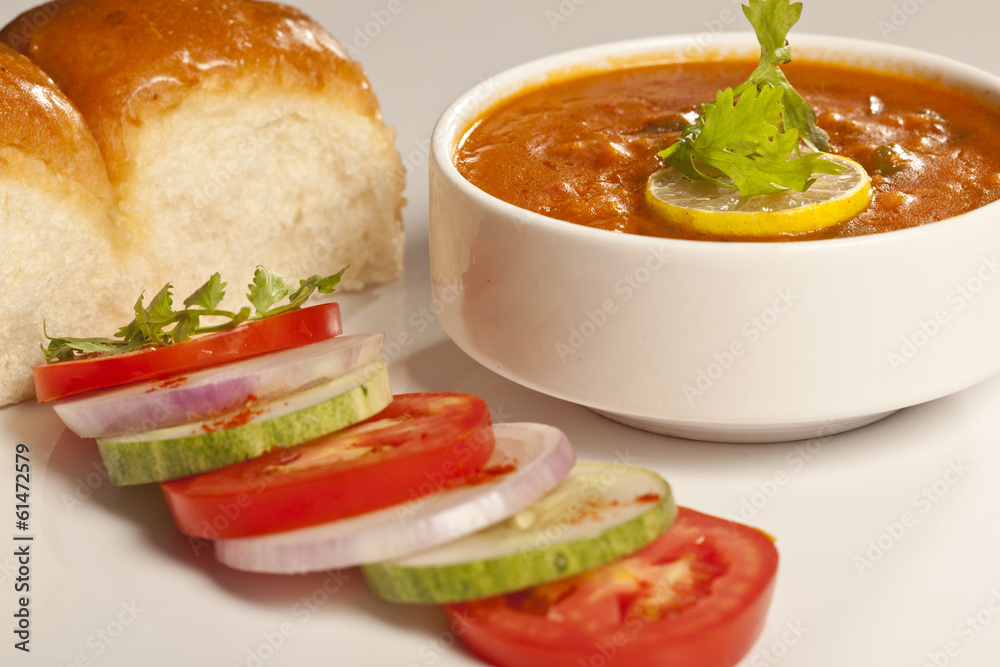 Pav Bhaji - Indian snack made of vegetables Stock Photo | Adobe Stock