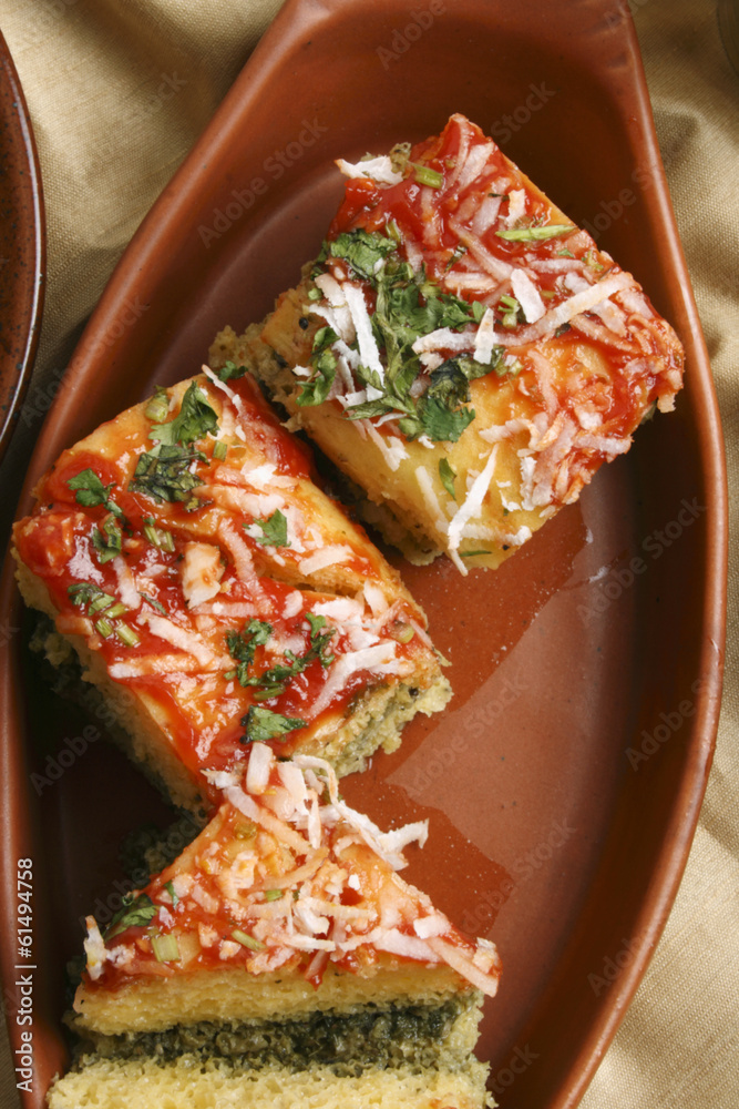 Paneer Palak Dhokla Stock Photo | Adobe Stock