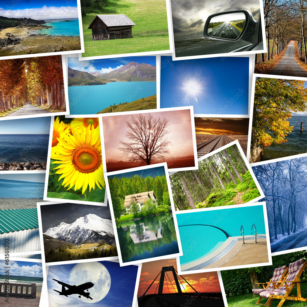 cartoline turismo collage Stock-Foto | Adobe Stock