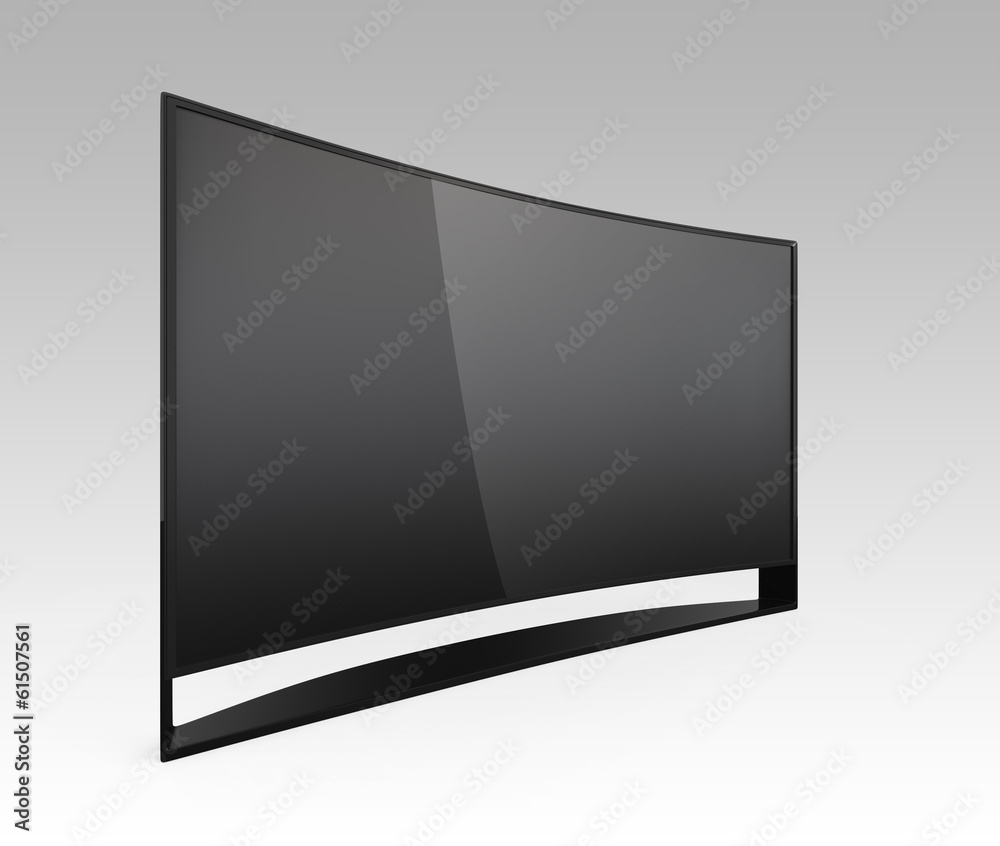 4K curved television isolated on gradient background Stock Illustration ...