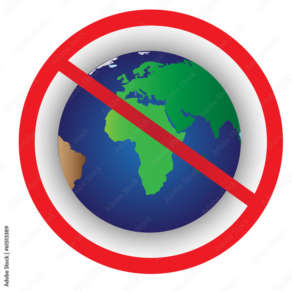 No Pollution Earth Symbol Stock Vector | Adobe Stock
