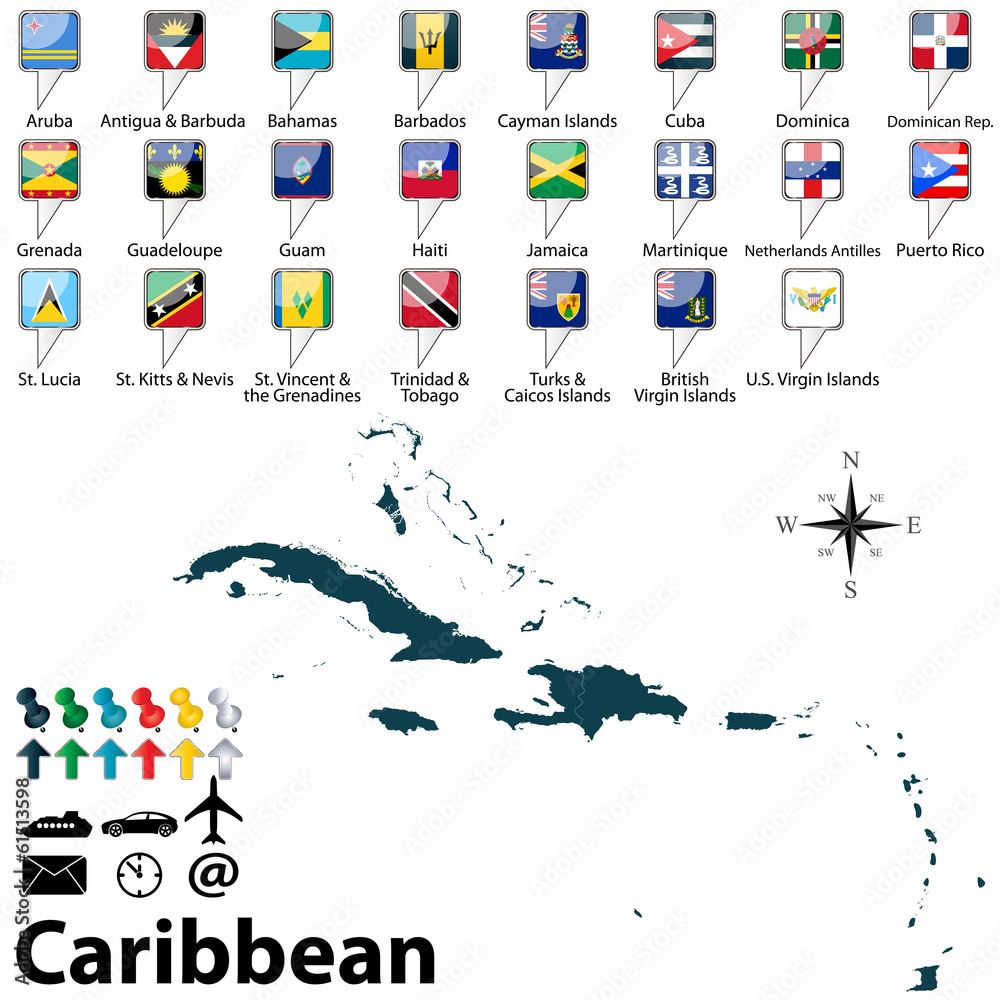 eastern map of the caribbean