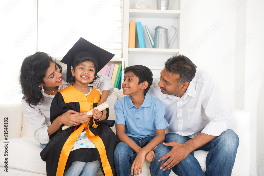 Happy indian family graduation, education concept photo Stock Photo ...