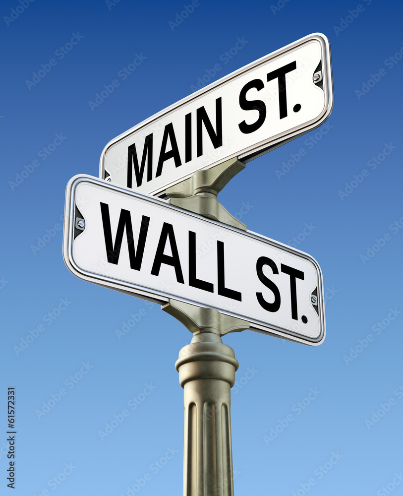 Retro street sign with Wall street and Main street Stock Illustration ...
